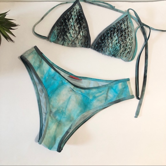 Maya | Swim | Maya Bikini Set Tie Died Green Tones | Poshmark